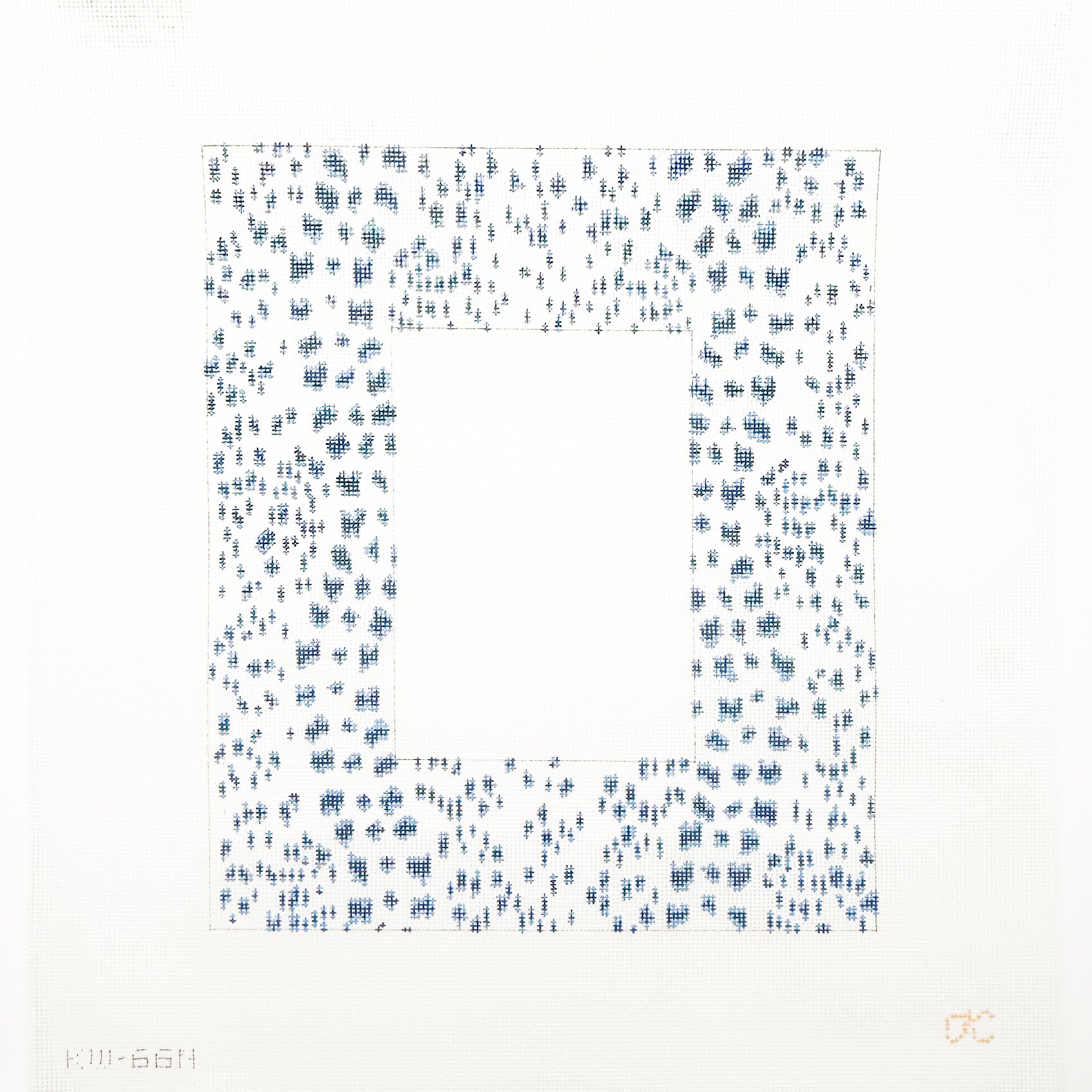 French Dots Frame in Navy – NovellaNeedlepoint