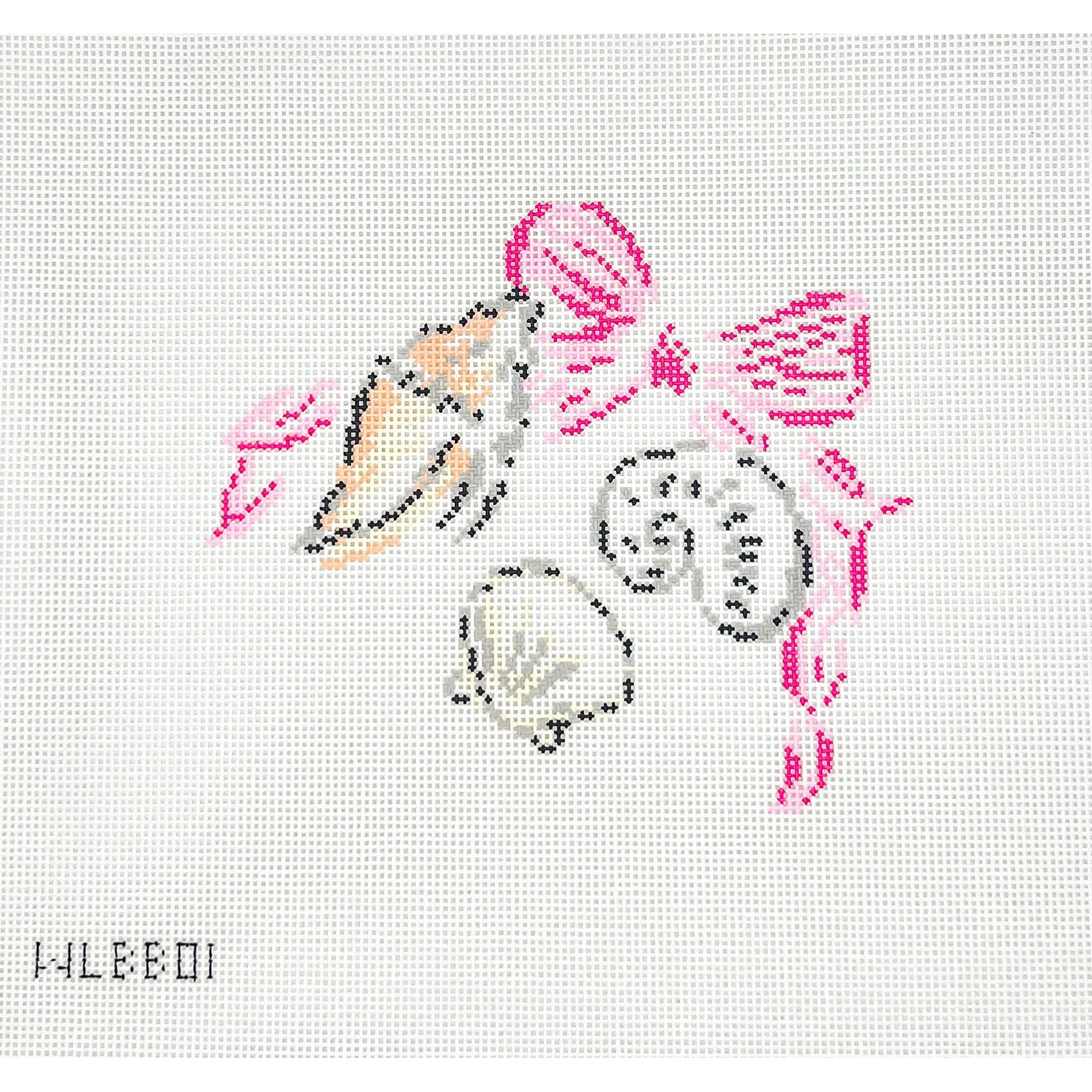 Pink Bow with Sea Shells – NovellaNeedlepoint